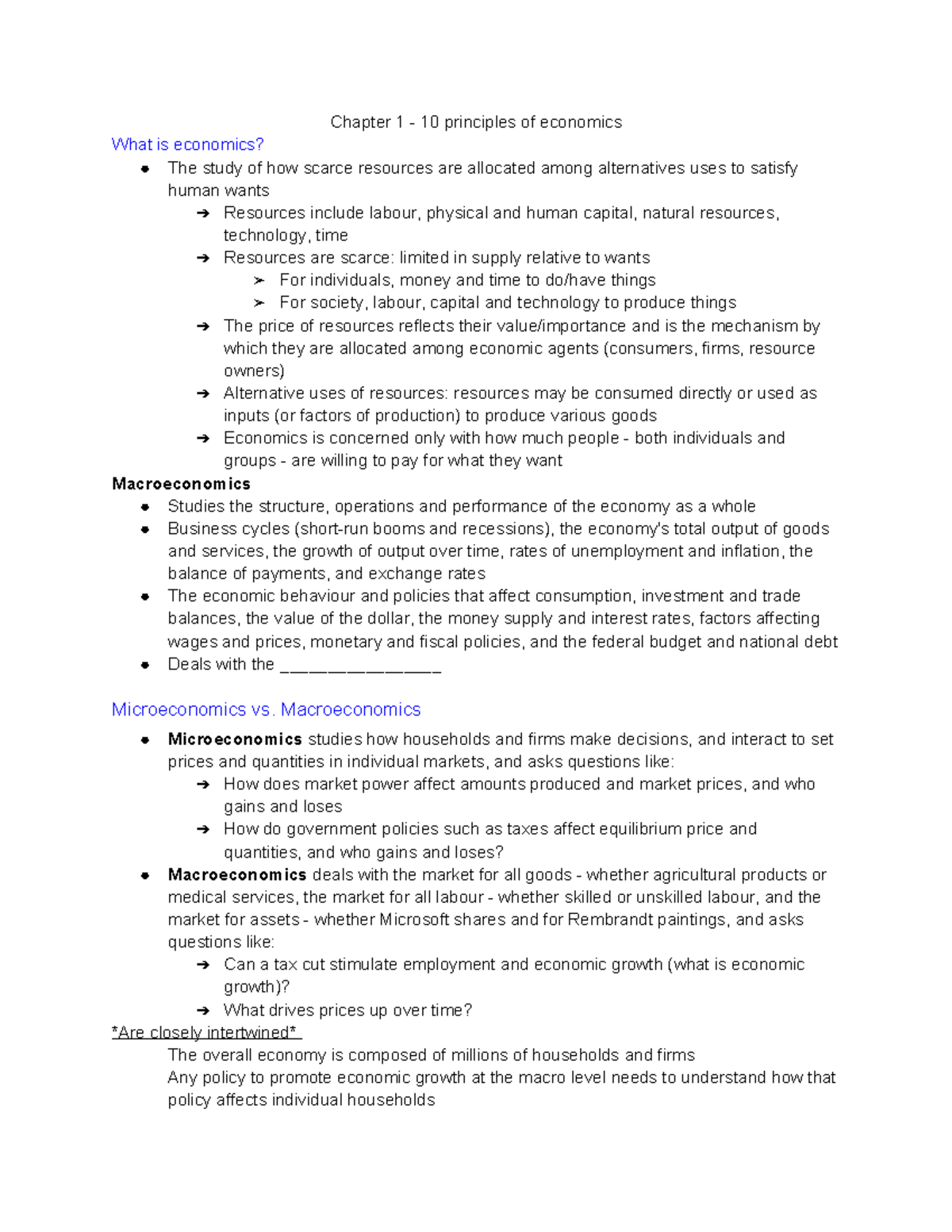 Chapter 1- 10 principles of economics - Chapter 1 - 10 principles of ...