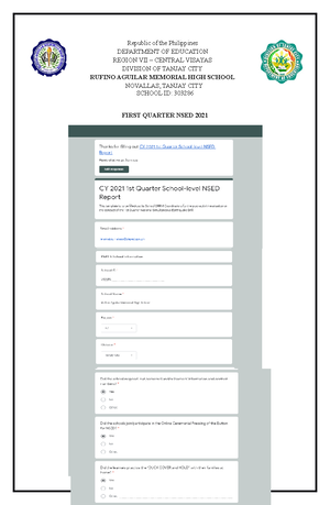 3rd Quarter NSED - Narrative Report - Republic of the Philippines ...