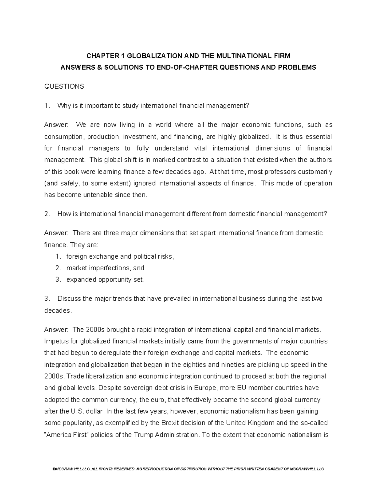 International Financial Management 10e SM CH01 a11y - CHAPTER 1 ...