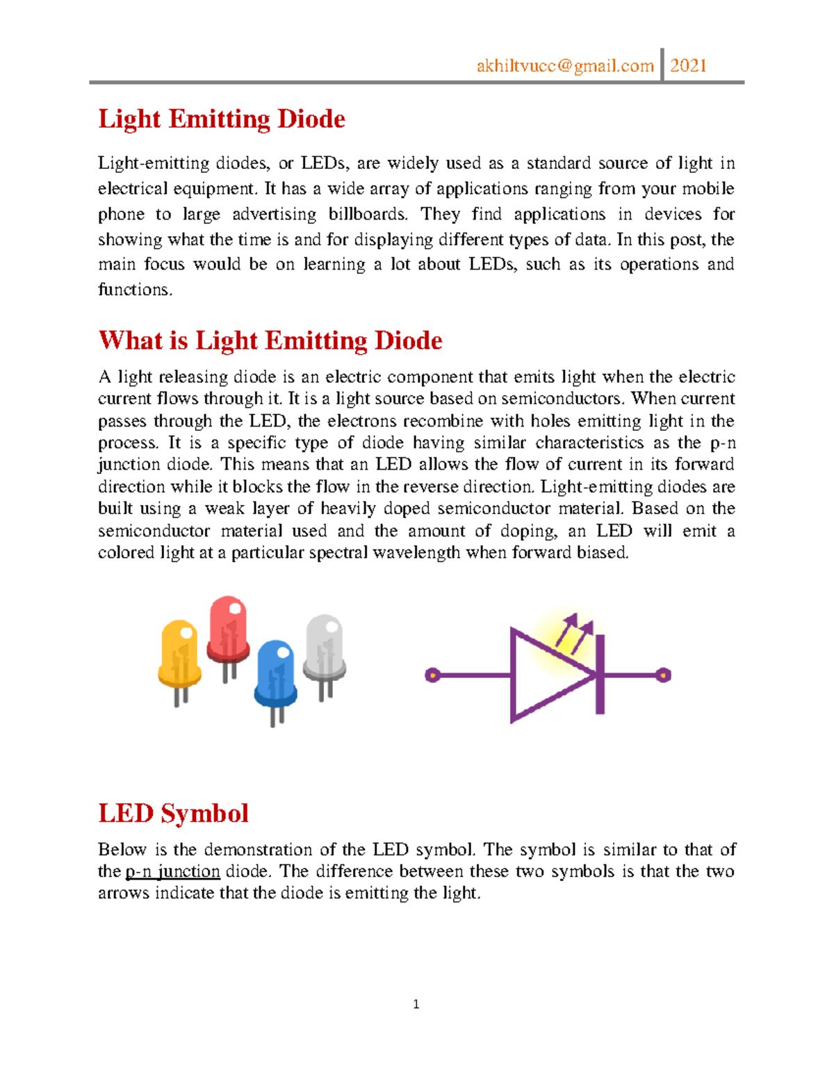 Lecture 7 LED - supply illand pass avan nokkadei - Light Emitting Diode ...
