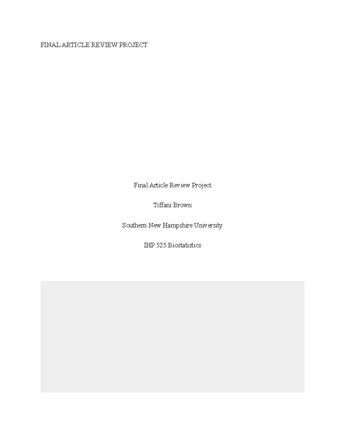 A Final Article Essay Review Project By Tiffani Brown FINAL ARTICLE a-final-article-essay-review-project-by-tiffani-brown-final-article