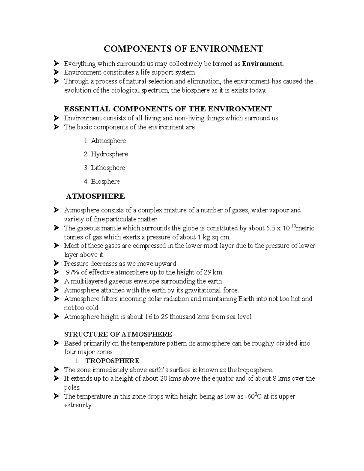 components in the environment - COMPONENTS OF ENVIRONMENT Everything ...