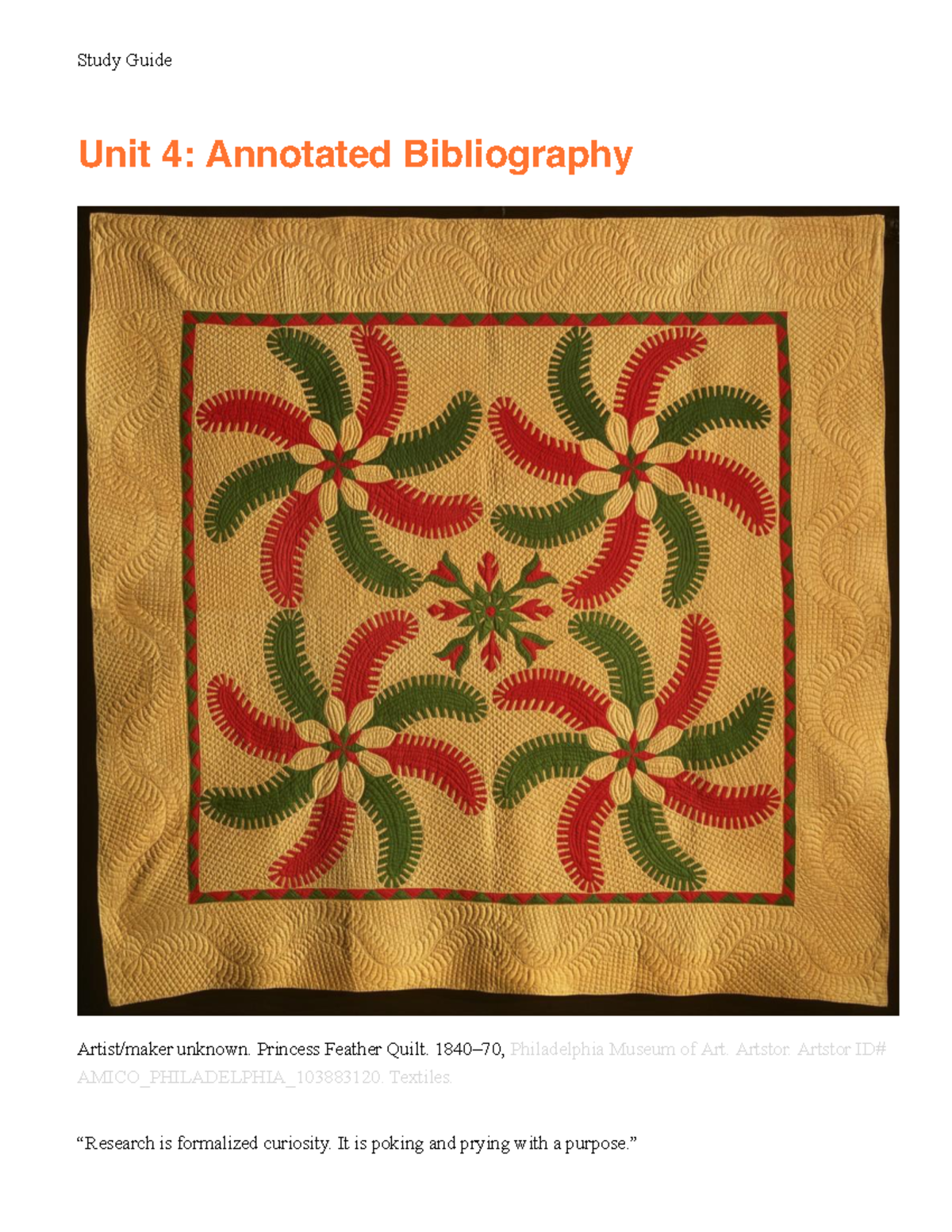 Unit 6 - Study Guide - Study Guide Unit 4: Annotated Bibliography ...