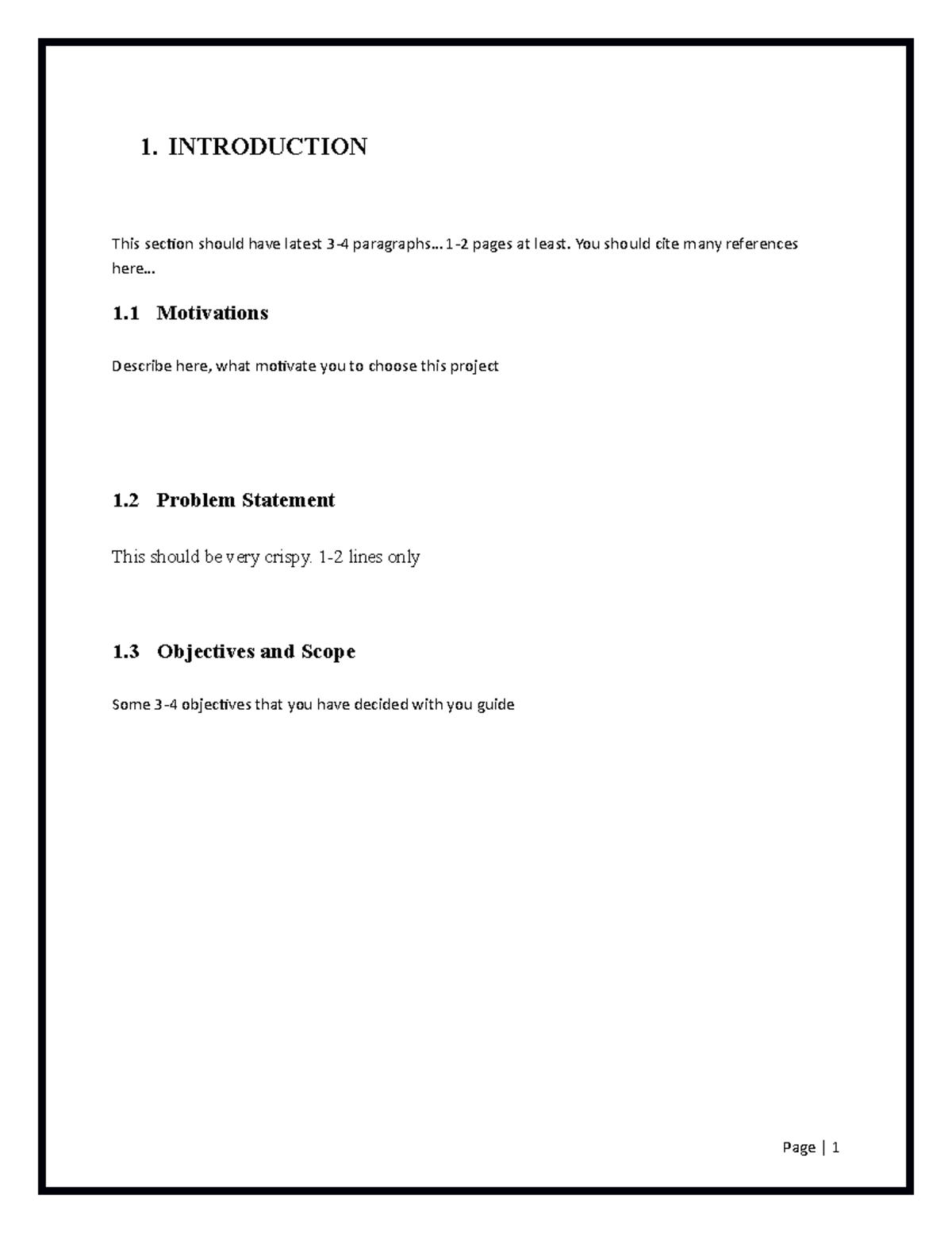 5. Report Chapters - 1. INTRODUCTION This section should have latest 3 ...