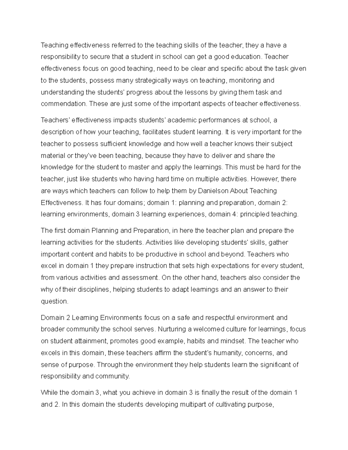 Teaching effectiveness (Kicel Custodio 2) - Teaching effectiveness ...