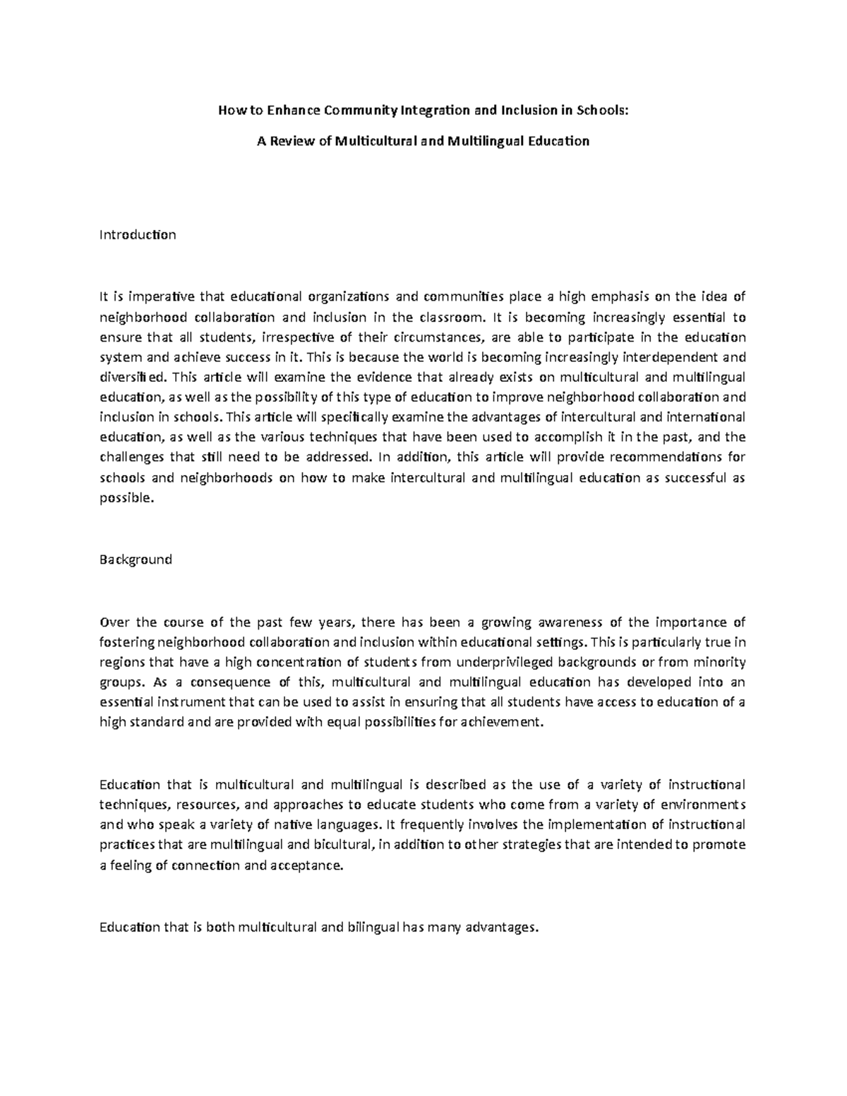 How to Enhance Community Integration and Inclusion in Schools - It is ...