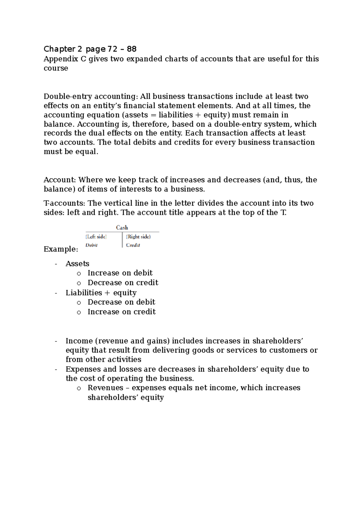 Summary financial reporting - Chapter 2 page 72 – 88 Appendix C gives ...