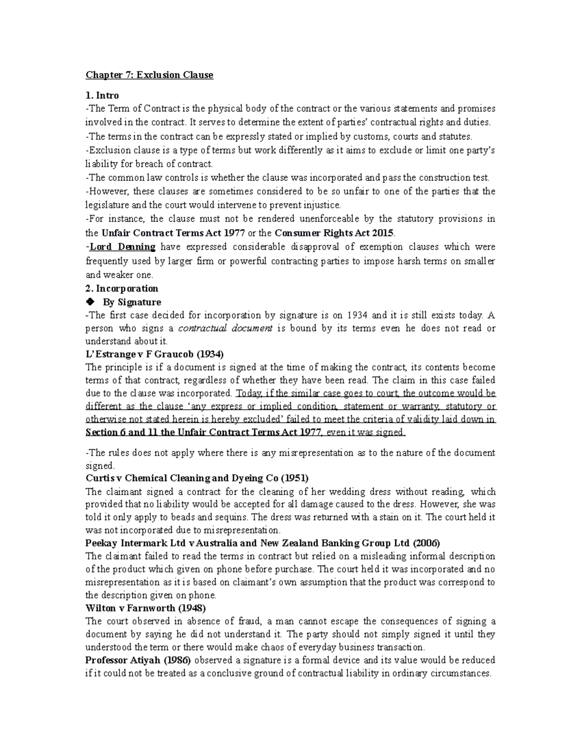 Chapter 7 Exclusion Clause - Chapter 7: Exclusion Clause Intro -The ...