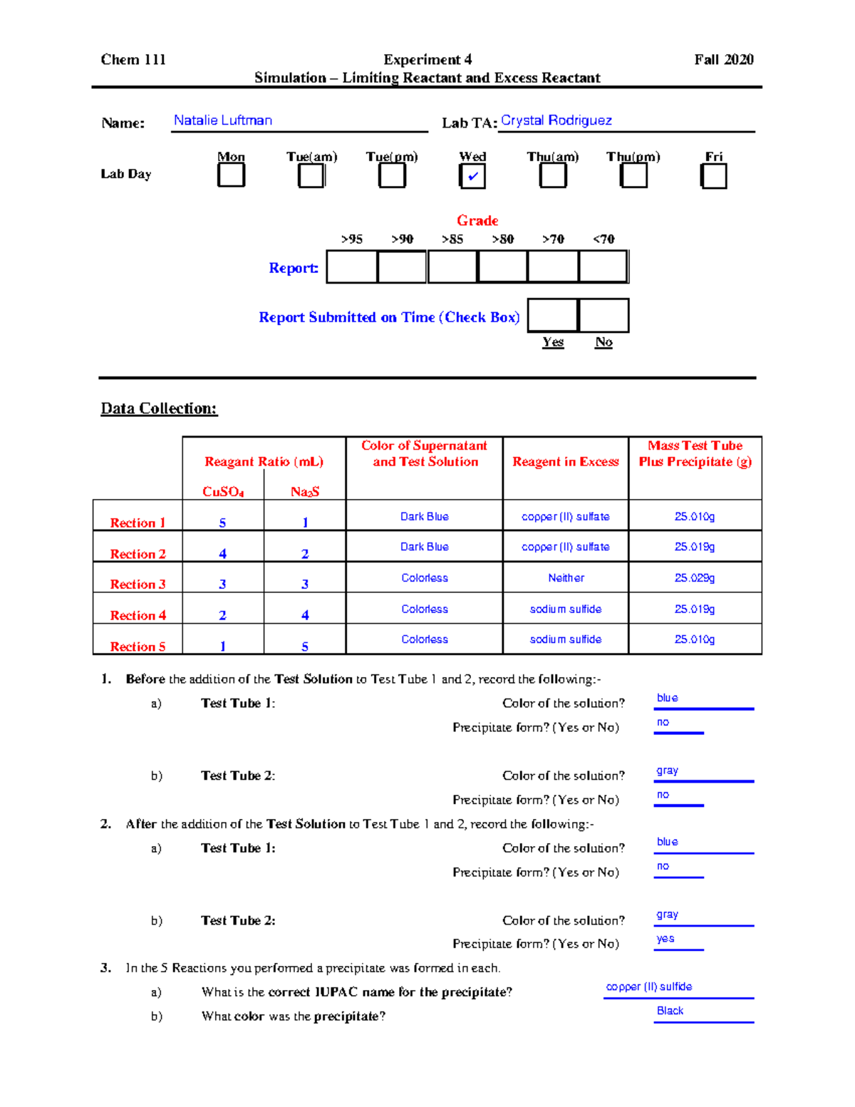 Chem111 Experiment 4 Data - Chem 111 Experiment 4 Fall 2020 Simulation ...