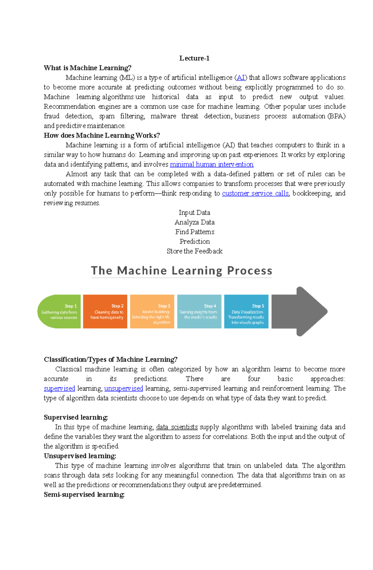 Machine Learning 1 - Lecture- What is Machine Learning? Machine ...