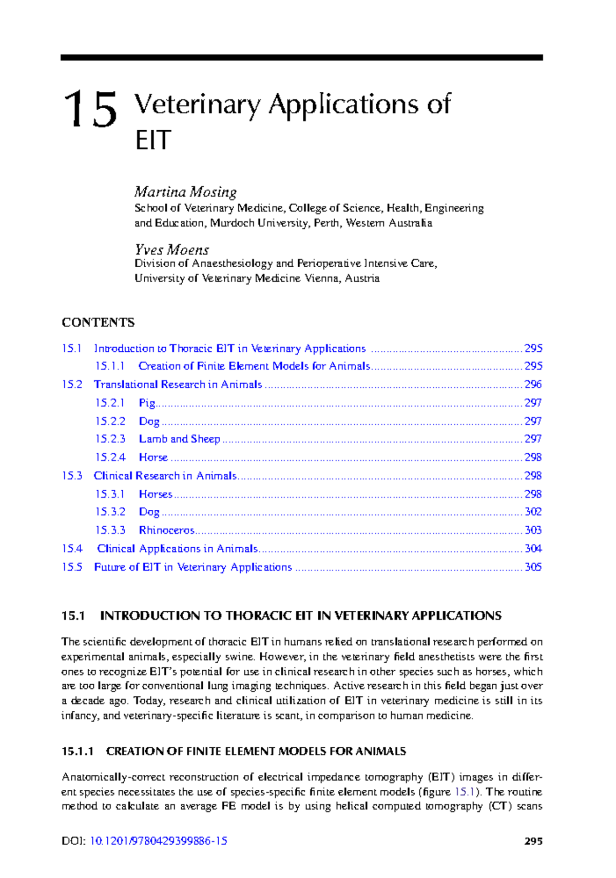 Veterinary Applications of EIT - 15 Veterinary Applications of EIT ...