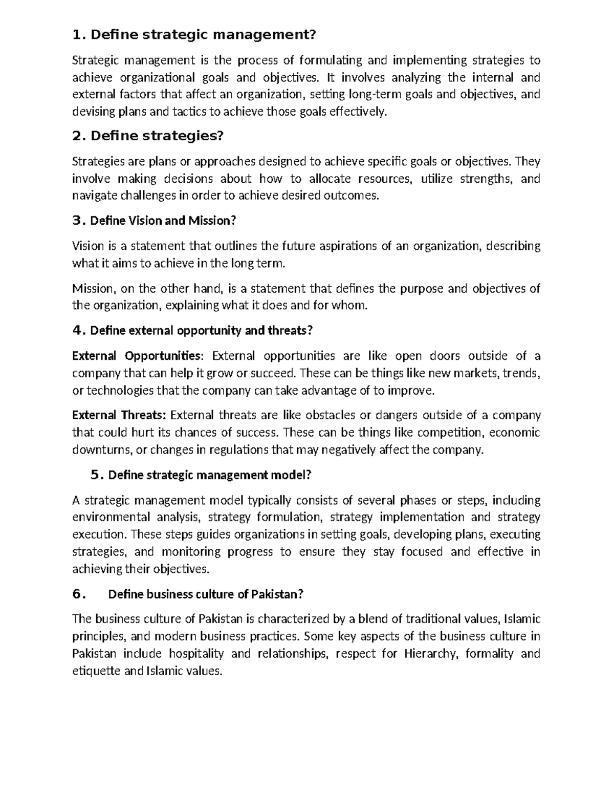 Define strategic management - Define strategic management? Strategic ...