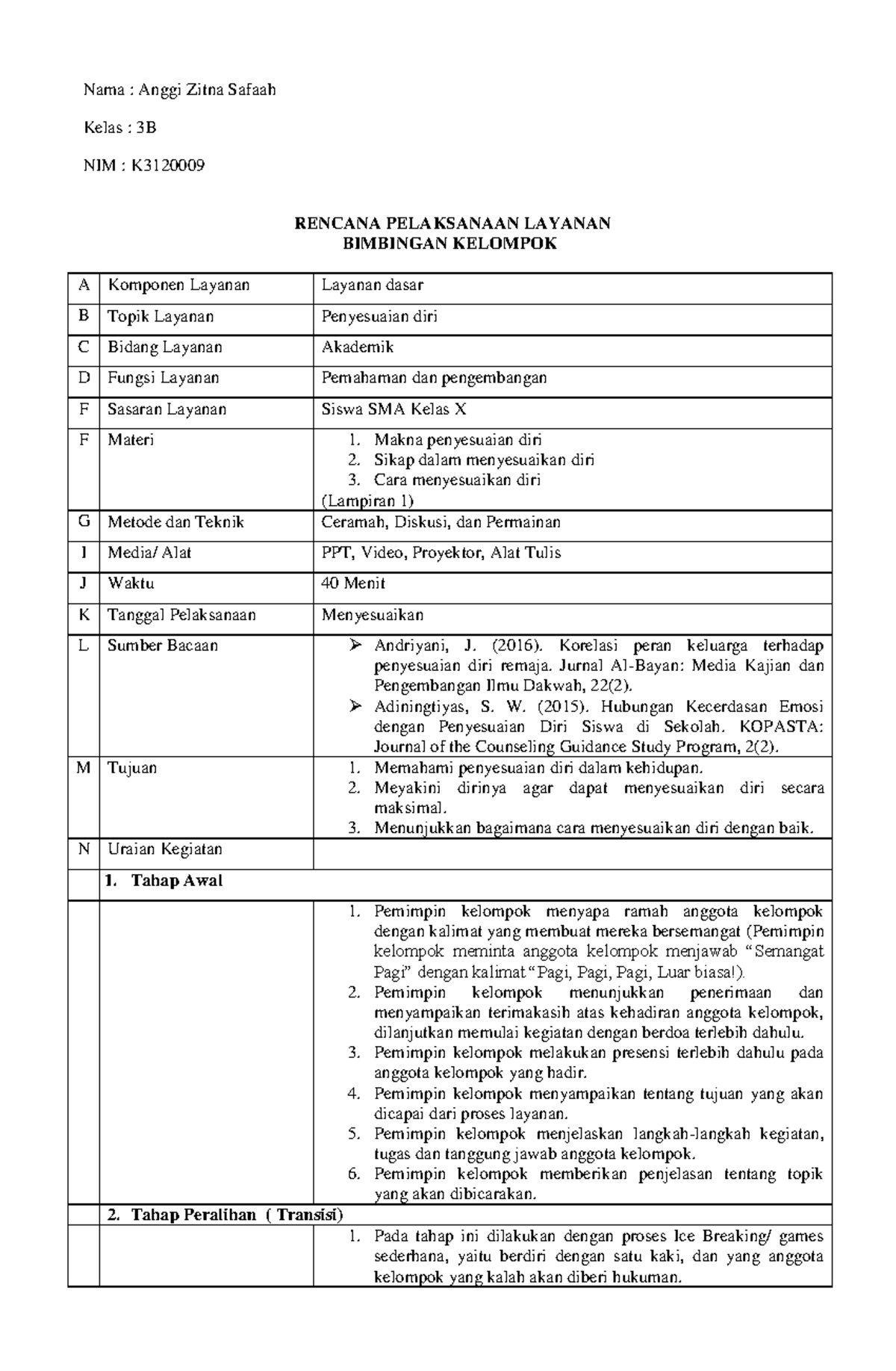 RPL Bimbingan Kelompok - Nama : Anggi Zitna Safaah Kelas : 3B NIM : K ...