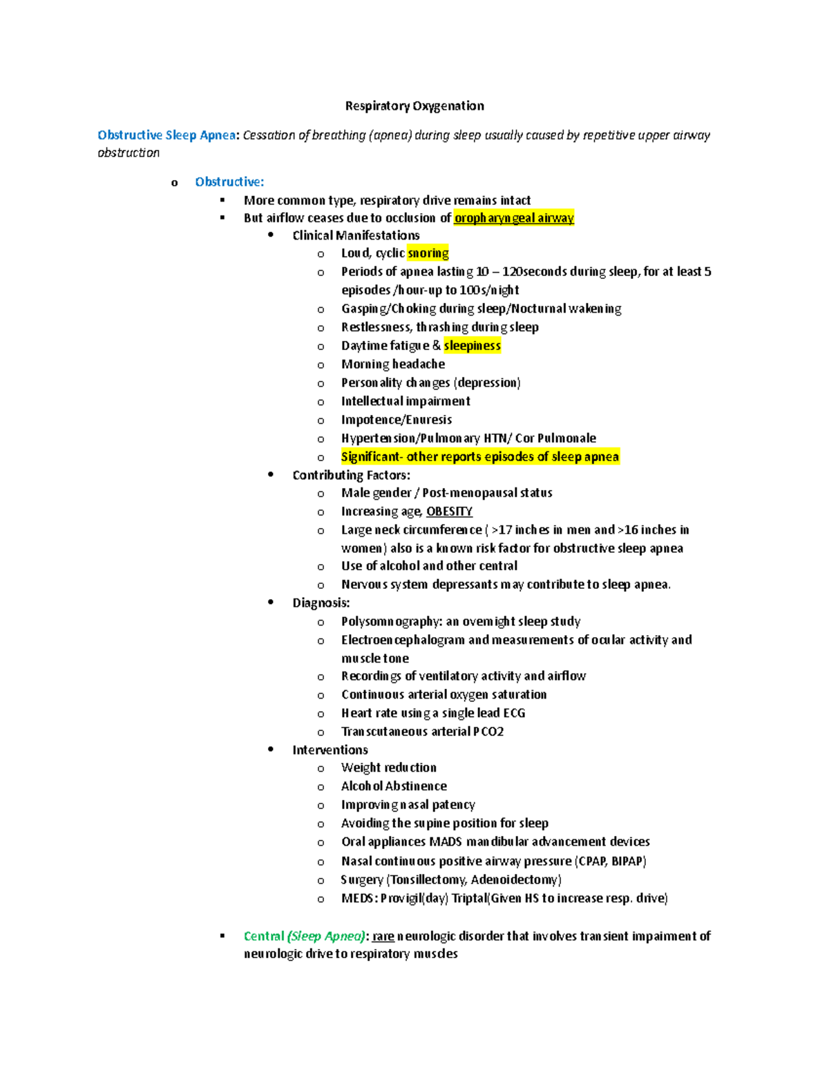 Unit 7 Respiratory Oxygenation, ARDS, PE, Chest Trauma - Respiratory ...