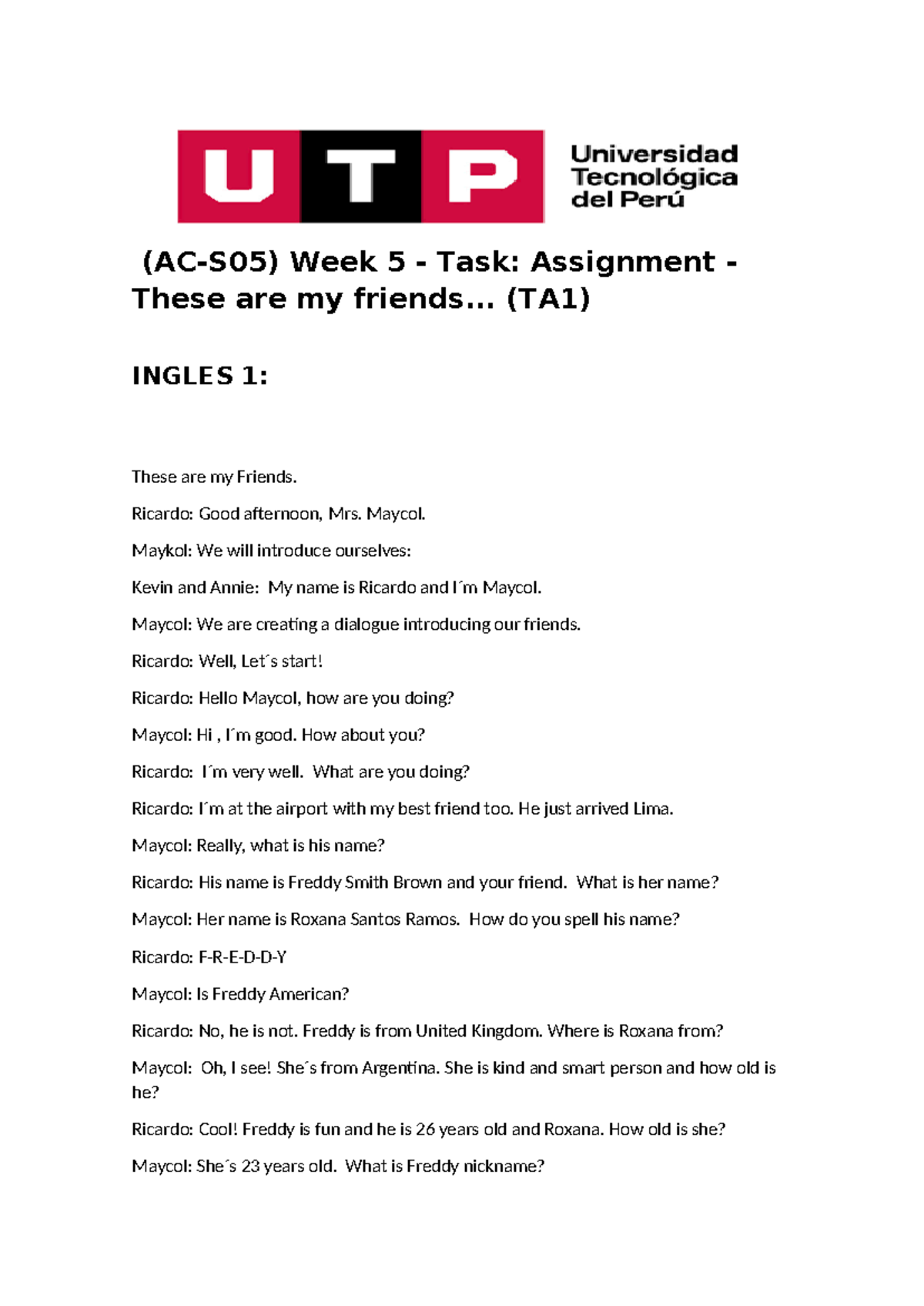 These are my friends(TA1) - (AC-S05) Week 5 - Task: Assignment - These are my friends... (TA1 ...