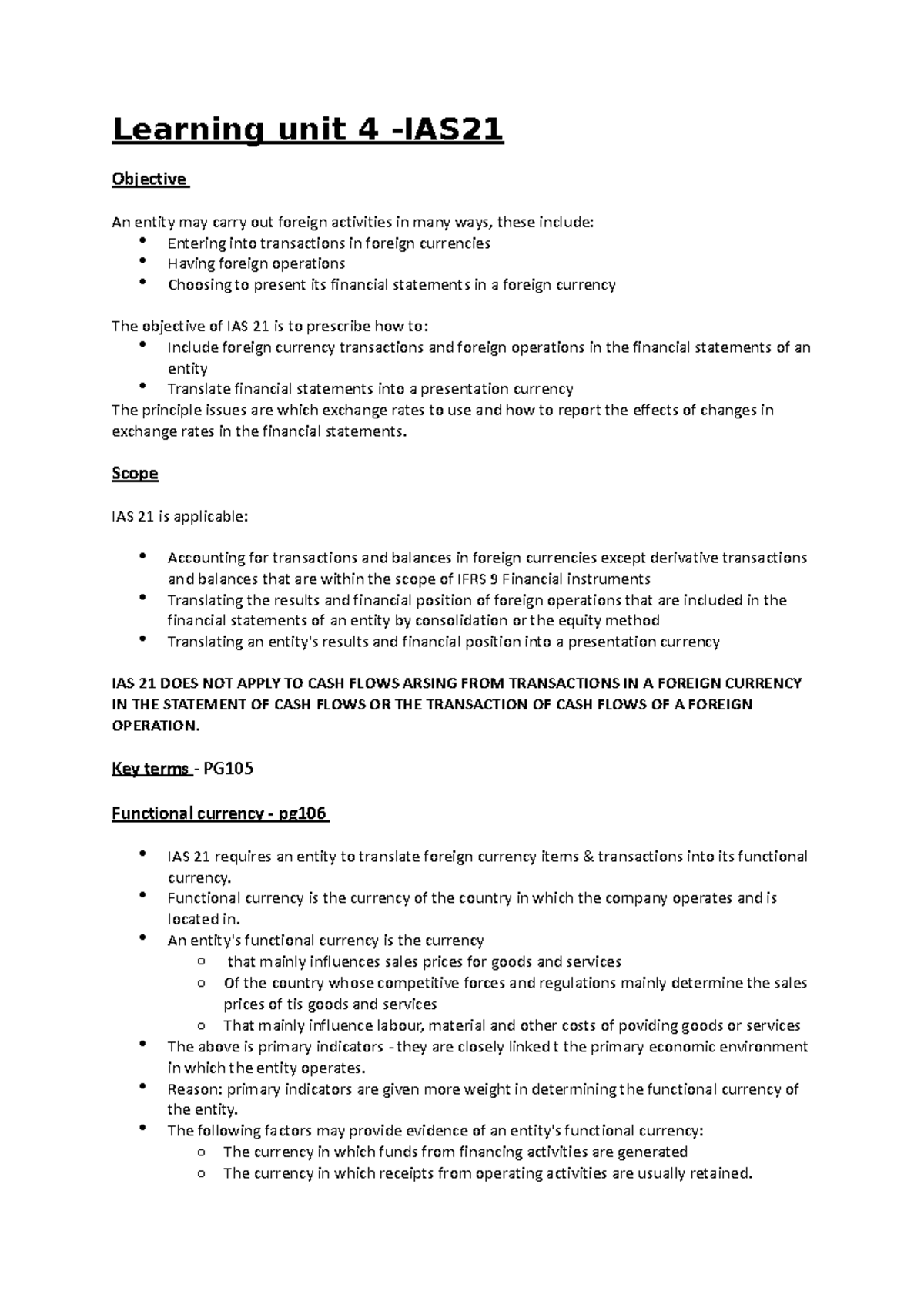 Learning unit 4 - Notes on the LU - Learning unit 4 -IAS Objective An ...