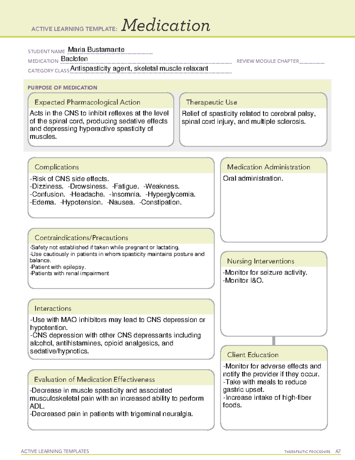 Baclofen - Therapeutic effects - ACTIVE LEARNING TEMPLATES THERAPEUTIC ...