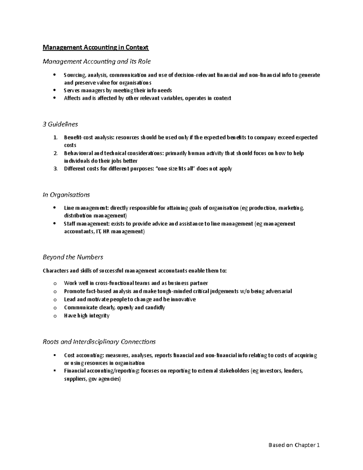 Lecture 1 - Management Accounting in Context - Management Accounting in ...