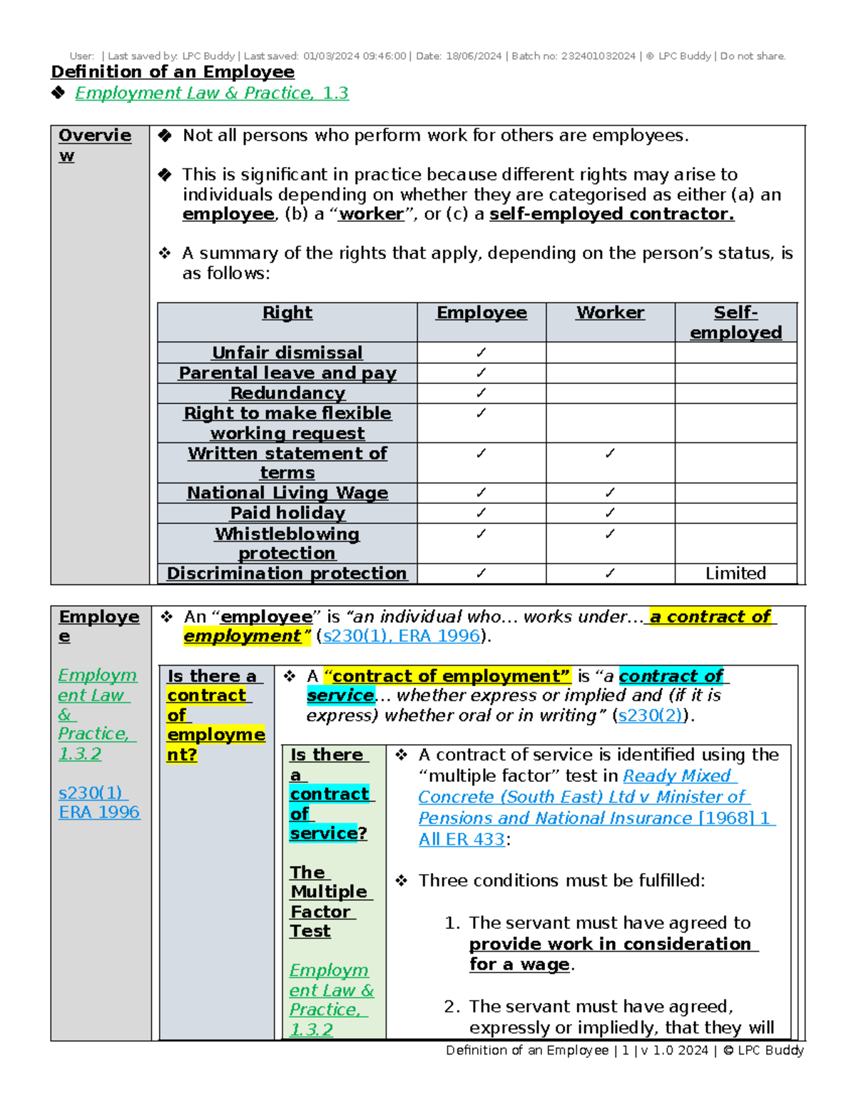 1. Definition of an Employee - Definition of an Employee Employment Law ...