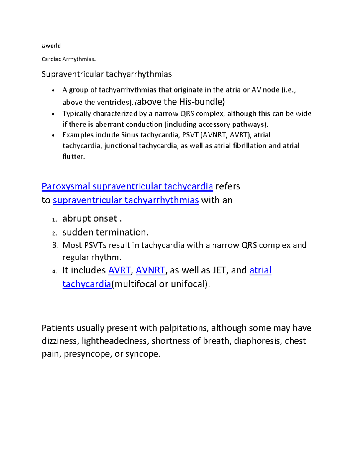 Uword arrhythmia and syncope finally 2 - Uworld Cardiac Arrhythmias ...