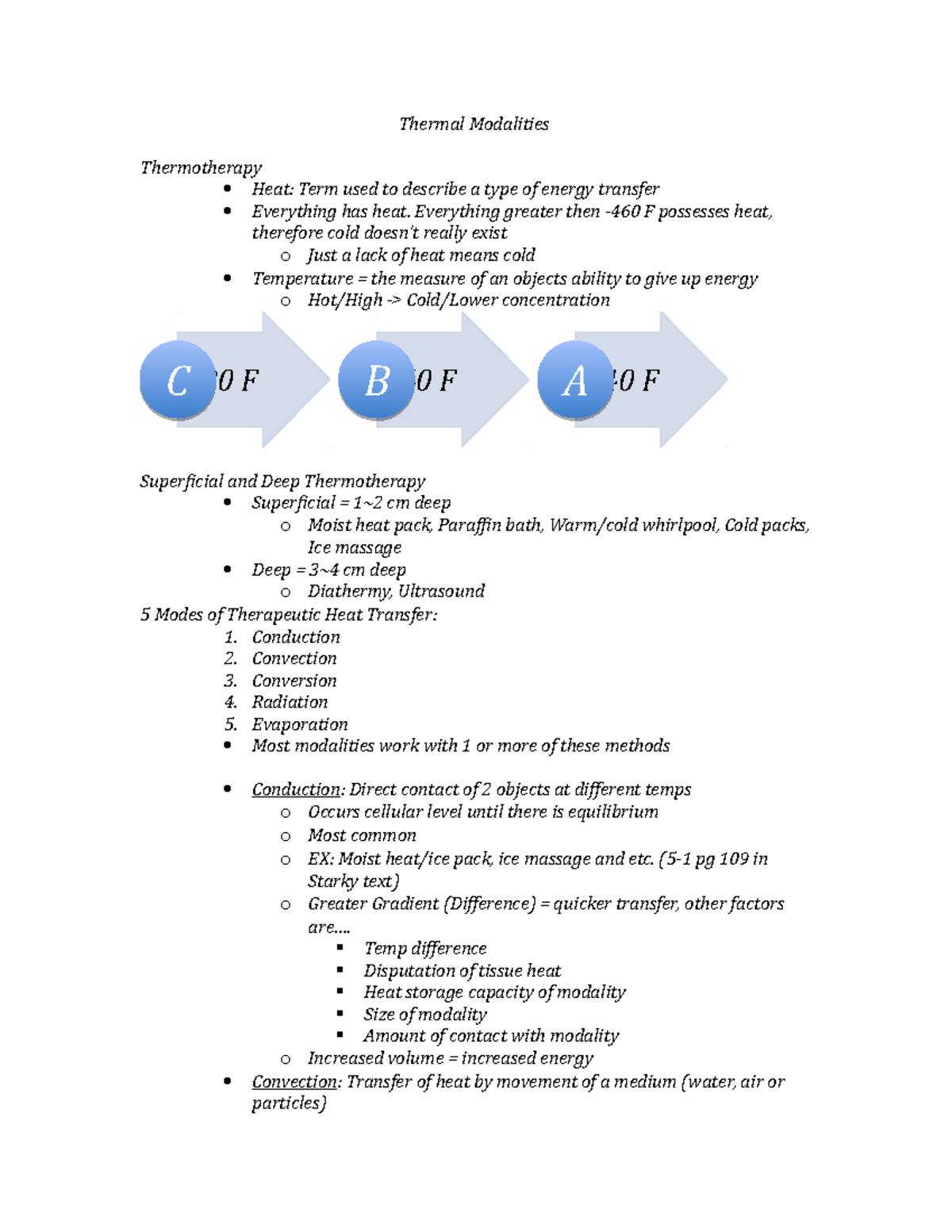 Thermal Modalities Cryo-Thermo Therapy notes MOD - Thermal Modalities ...