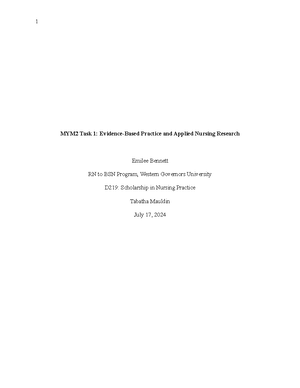 D221 Task 1 - D221 Task 1 - NGM2 Task 1: Practice Improvement Plan ...