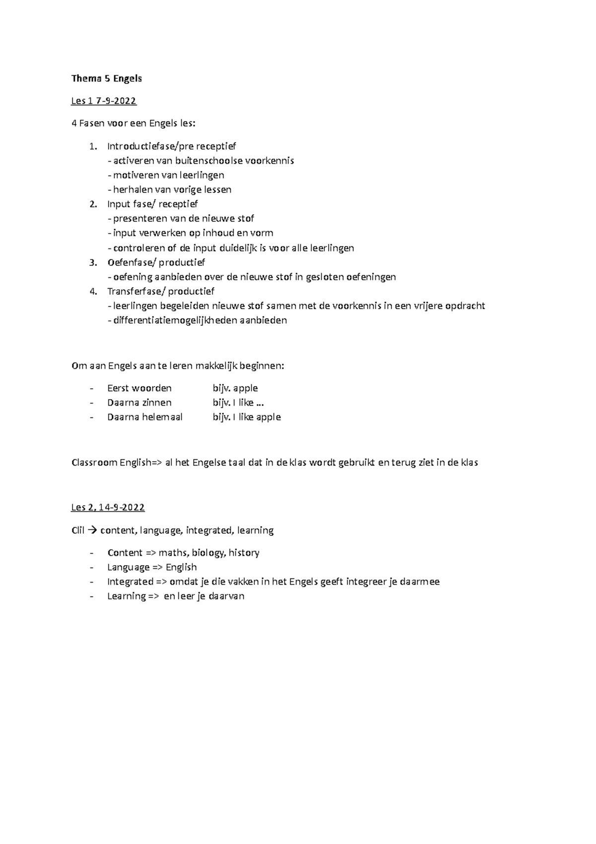 Thema 5 Engels - Thema 5 Engels Les 1 7-9- 4 Fasen voor een Engels les ...