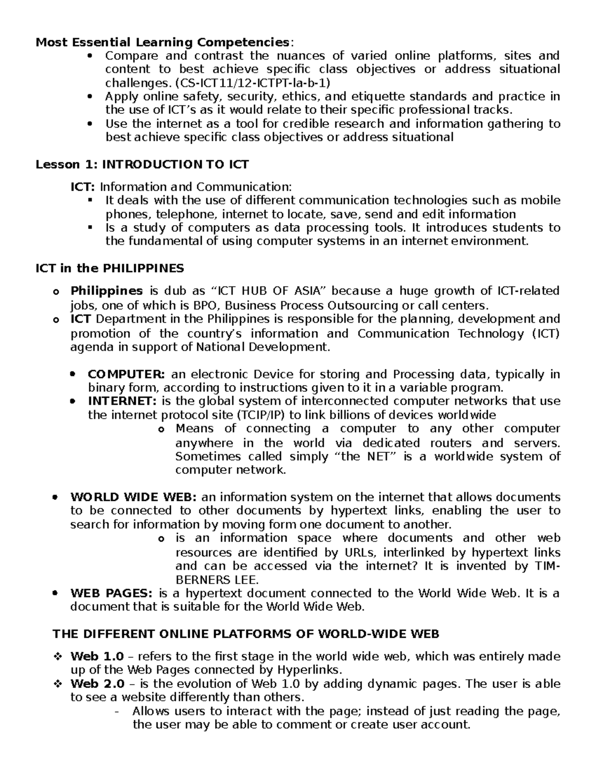 Reviewer-in- Emptec 11 - Most Essential Learning Competencies: Compare and contrast the nuances ...