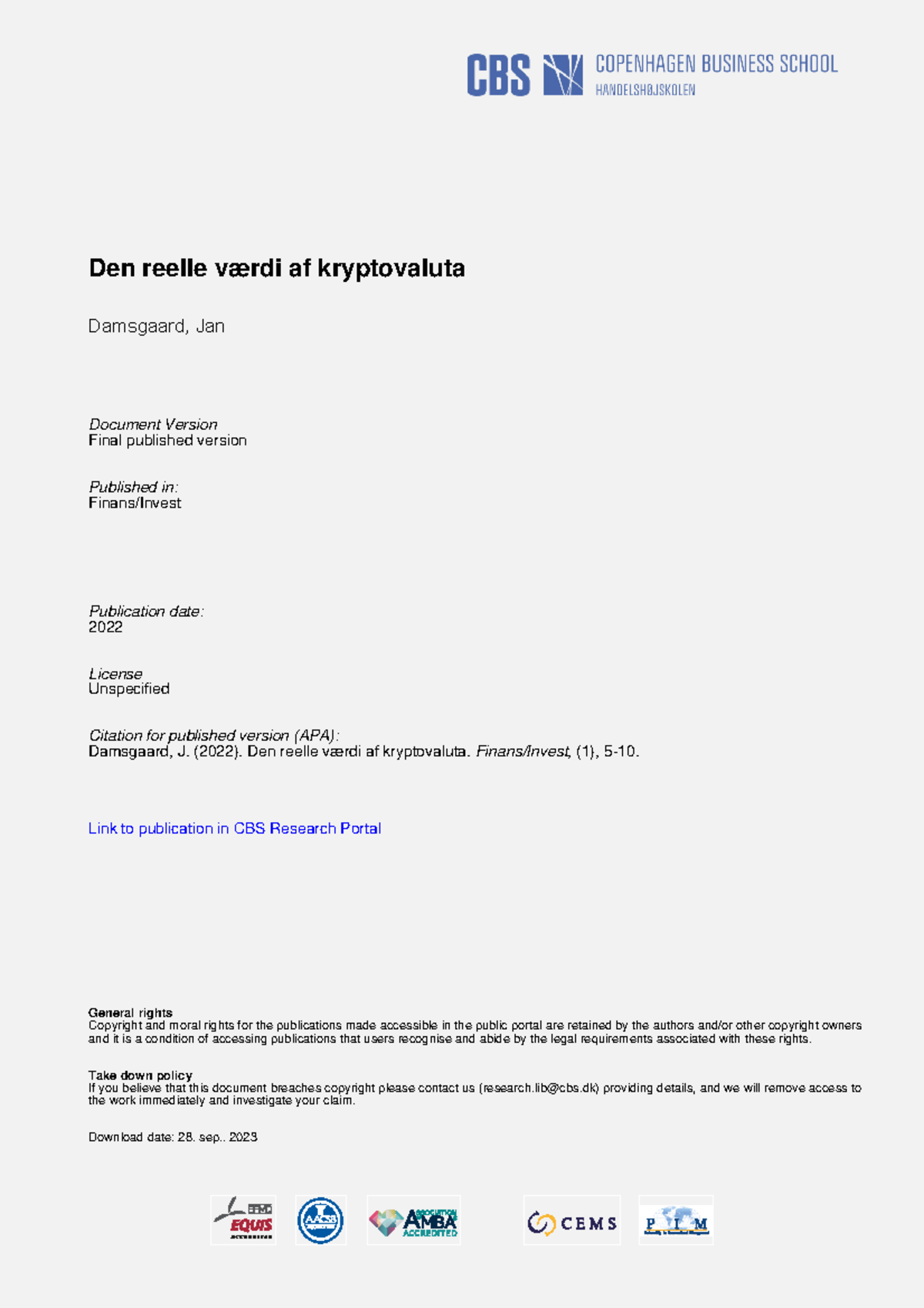 Jan damsgaard den reelle vaerdi af kryptovaluta publishersversion - Den ...