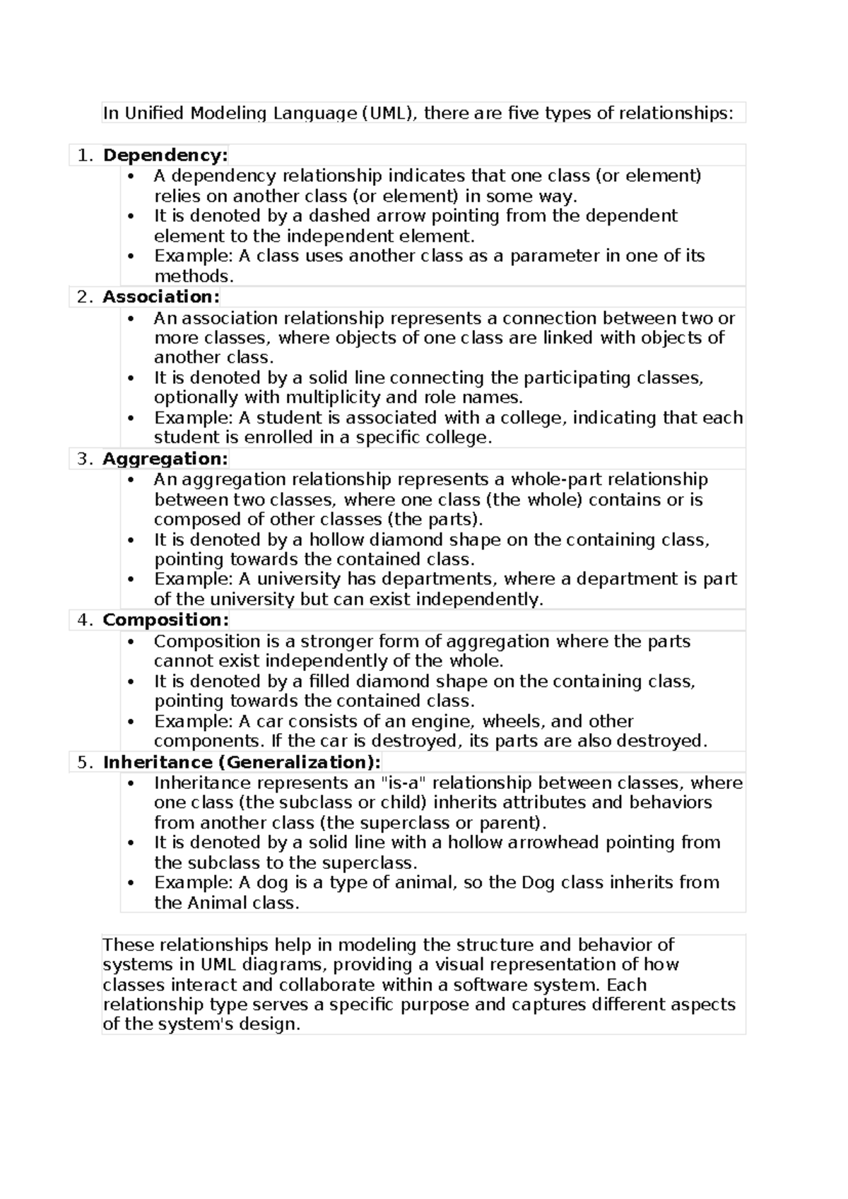 Uml relationships - GOOD NOTES - In Unified Modeling Language (UML ...