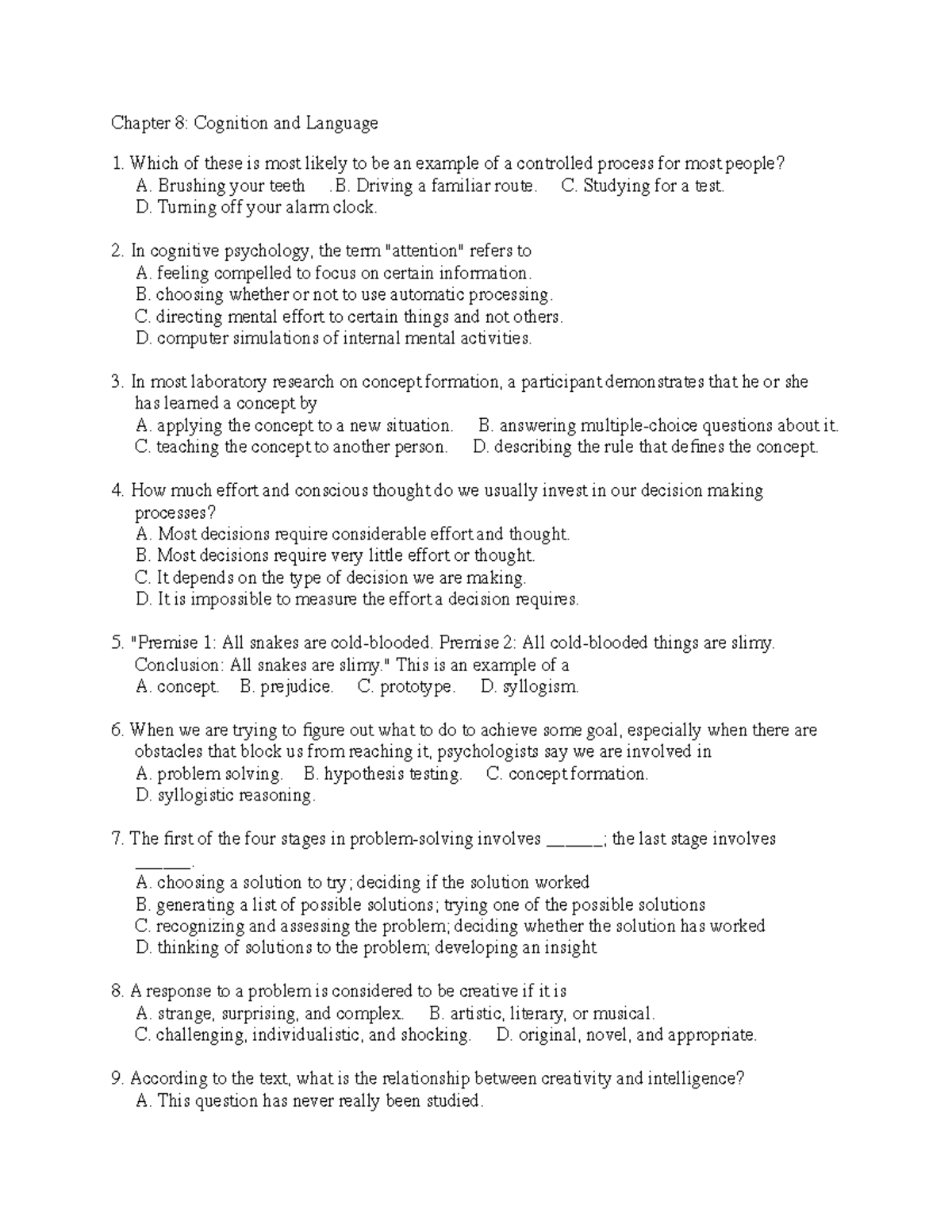Psych 88 - language and cognition study questions - Chapter 8 ...