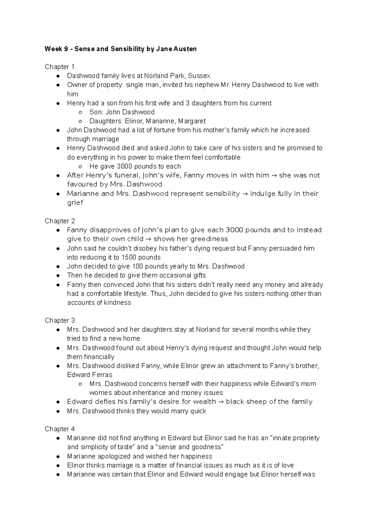 Week 9 - huma 1950 lecture noes on week 9 - Week 9 - Sense and ...