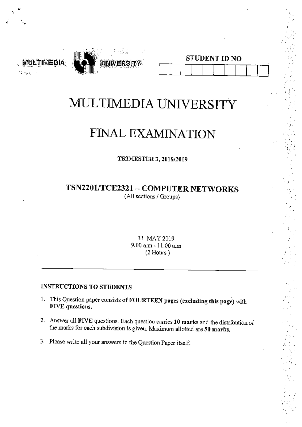 Final Exam -TSN2201-12-2019 - Computer Networks - Studocu