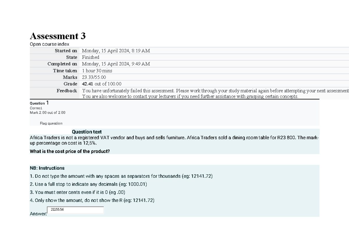 FAC1501-Assessment 3 Semester 1 2024 - Assessment 3 Open course index ...