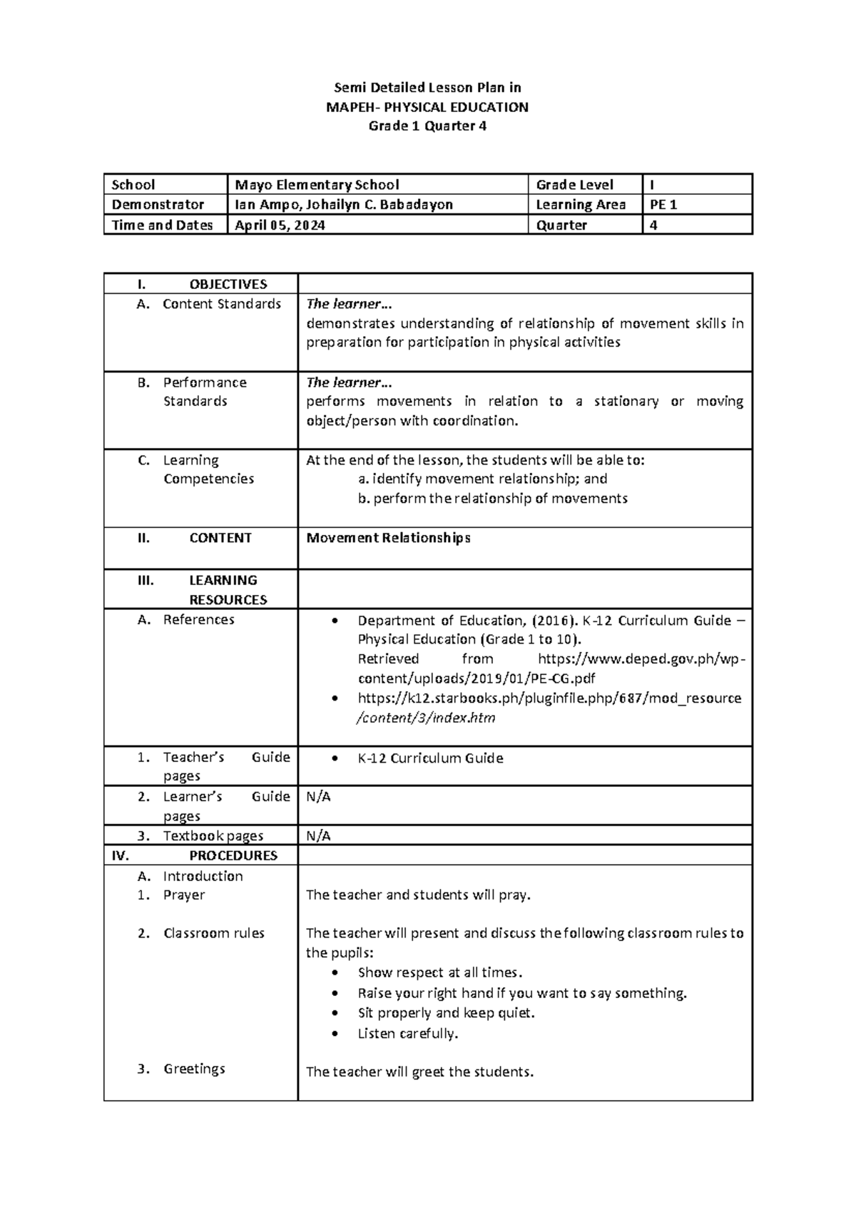 Semi-Detailed-Lesson-Plan G9PE Format - Copy - Semi Detailed Lesson ...