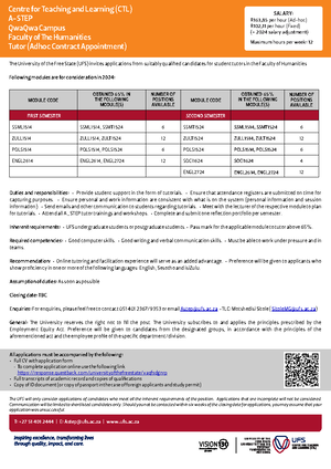 Main 2022 - Exam paper - UFS UV UNIVERSITY OF THE FREE STATE ...