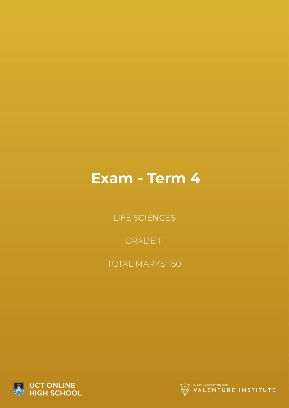 G11 Life Sciences Term 4 Exam Question Paper 1 - Exam - Term 4 LIFE ...