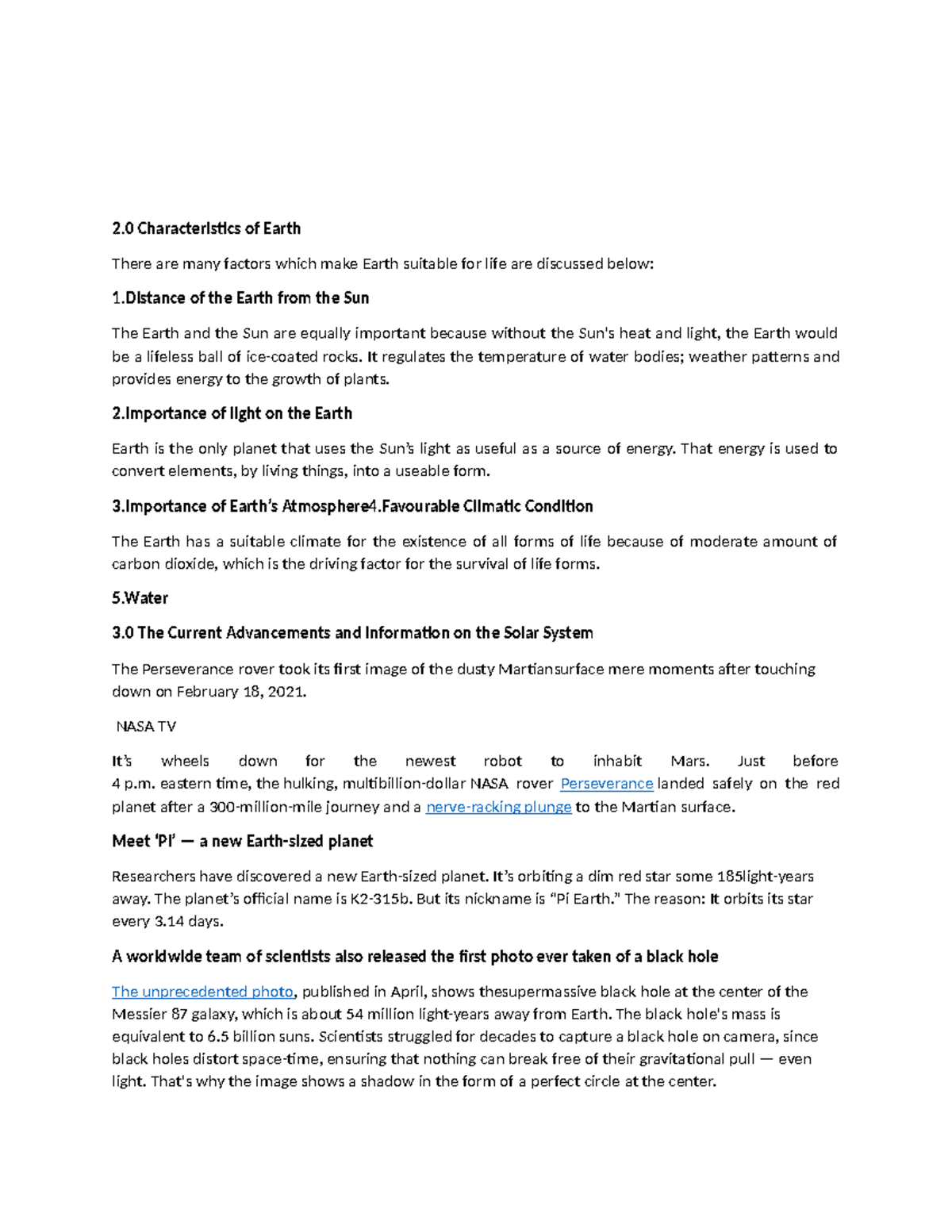 Earth Science - Curriculum - 2 Characteristics of Earth There are many ...