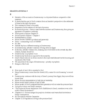 Reading Journal 11 - N/A - READING JOURNAL 11 Ruth/Esther/Lamentations ...