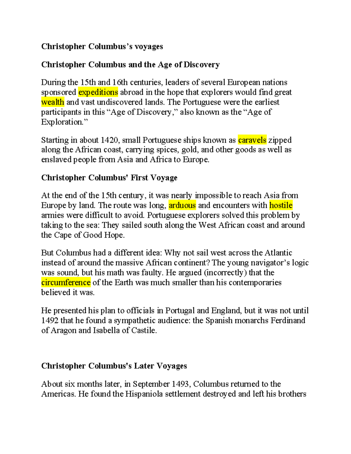 Christopher Columbus and the Age of Discovery - Christopher Columbus’s ...