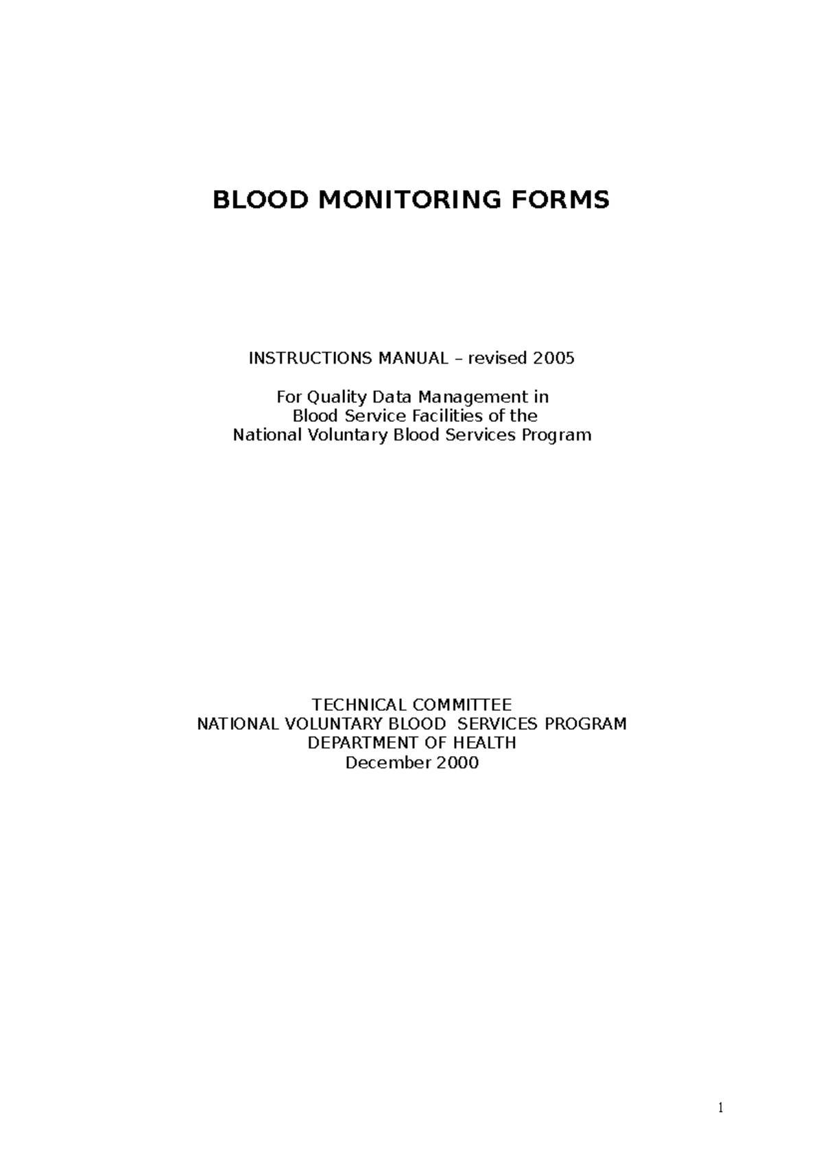 BM Forms- Instructional-revised 2005 - BLOOD MONITORING FORMS ...