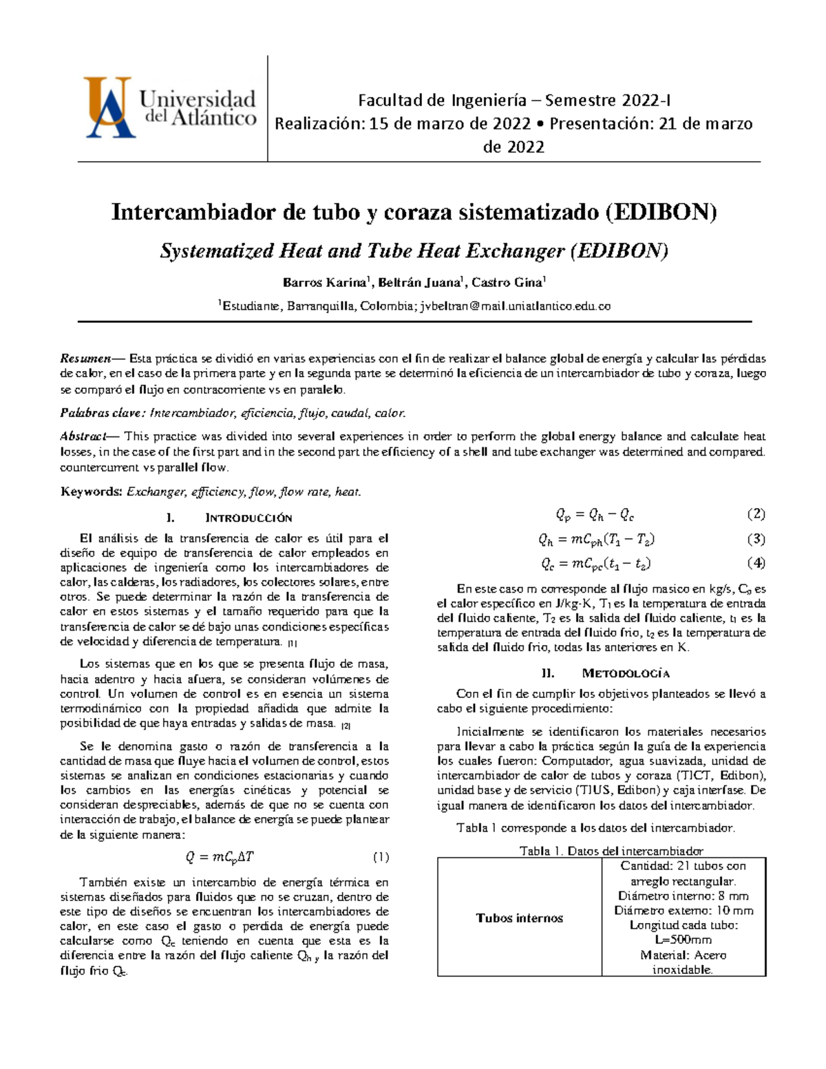 Practica 1 Práctica 1 Facultad De IngenierÌa Semestre 2022 I