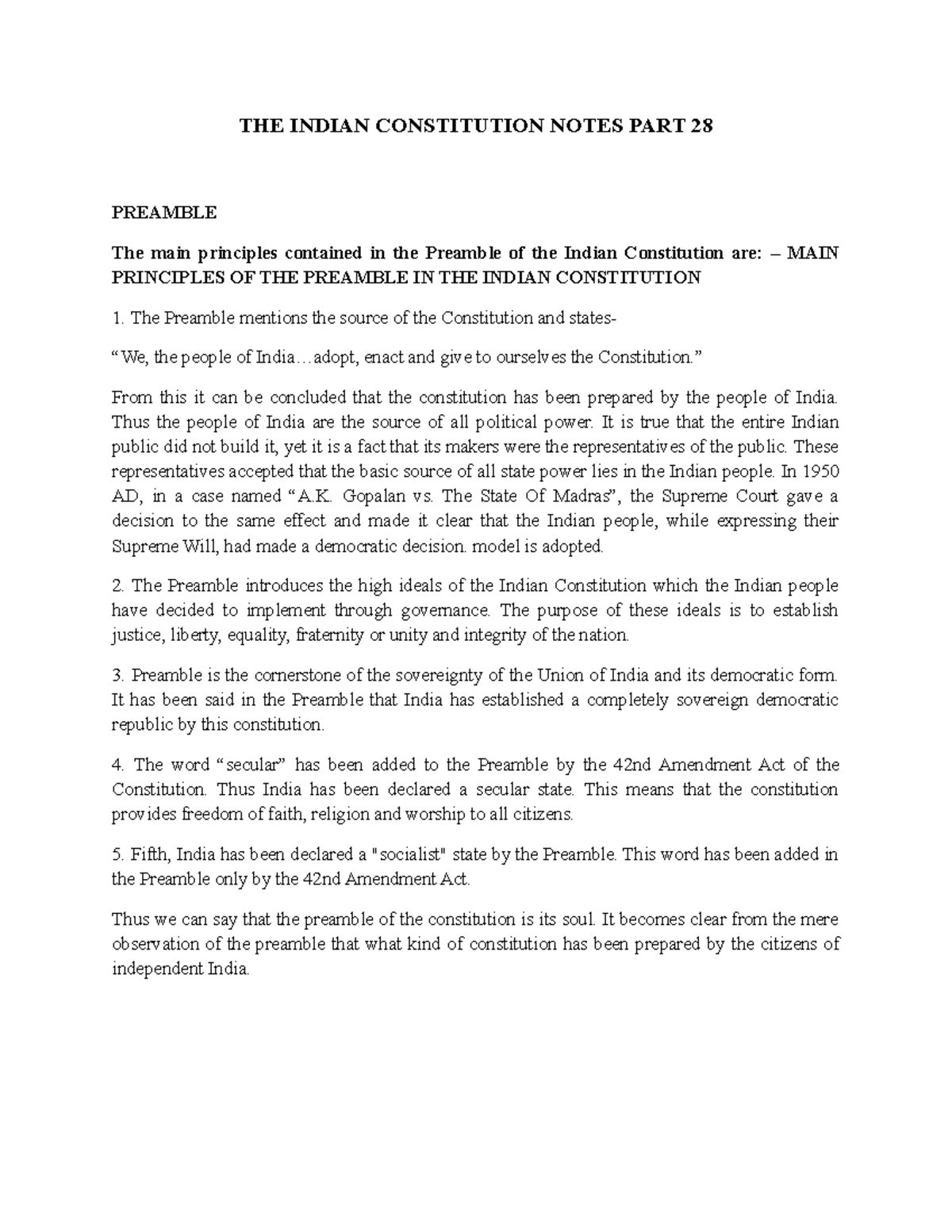 THE Indian Constitution Notes PART 28 - THE INDIAN CONSTITUTION NOTES ...