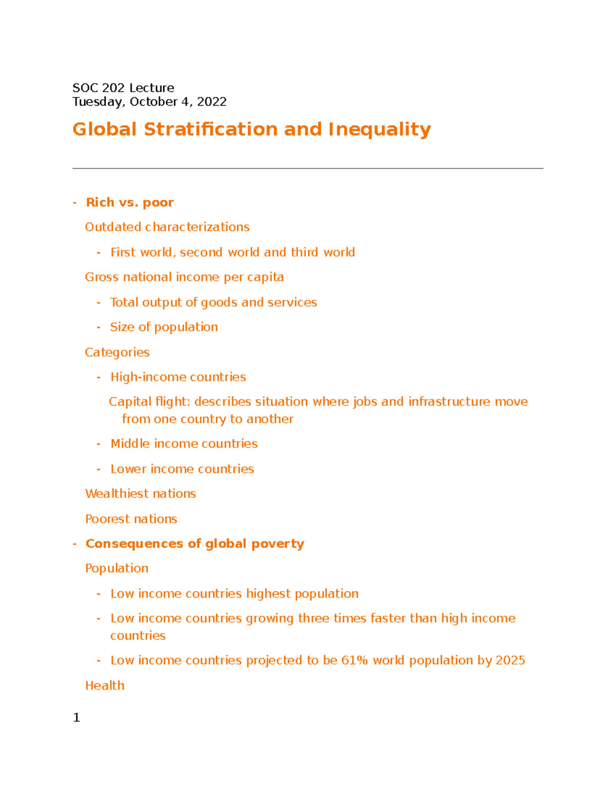 SOC 202 Lecture Week 7 - Principles of Sociology SOC 202 Dr. Tom ...