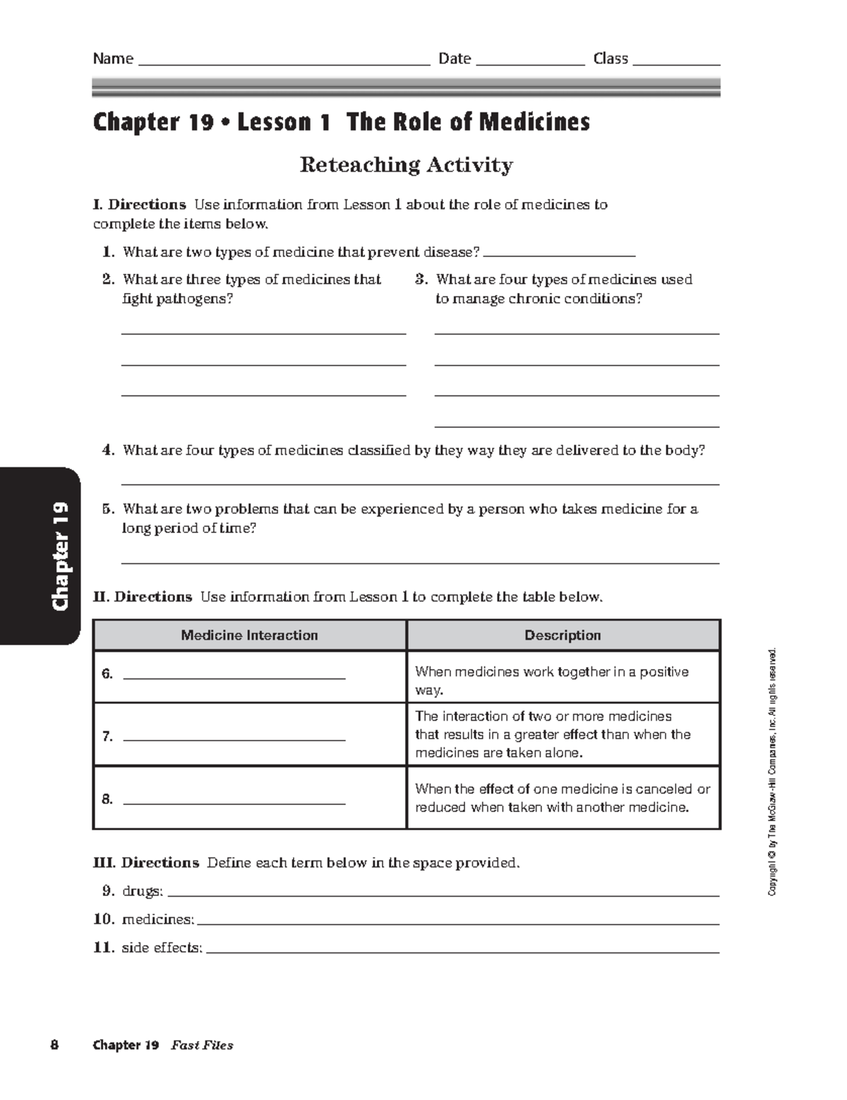 19.1 Reteaching - Please give as much detail as possible - 8 Chapter 19 ...