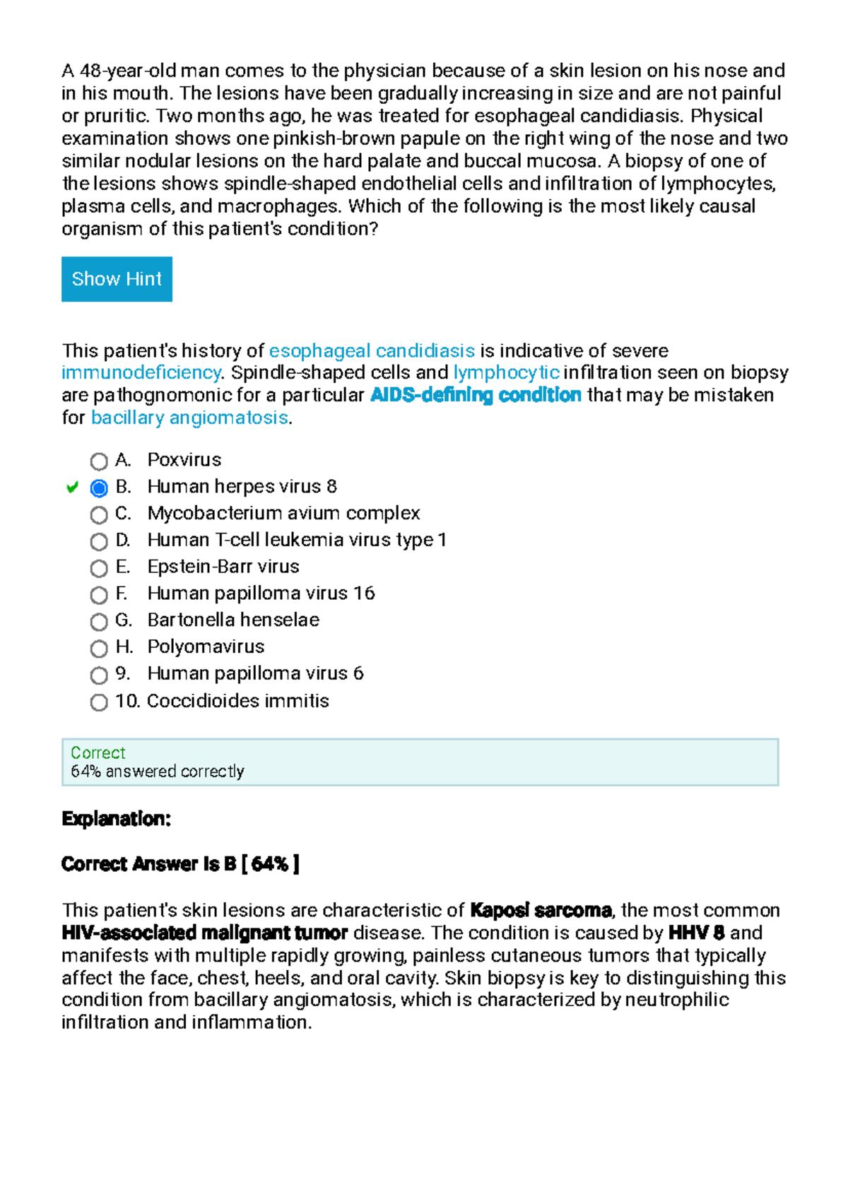 I MD - Amboss - Basic Science Exams QBank - 2023 - Question 1 Of 63 - A ...