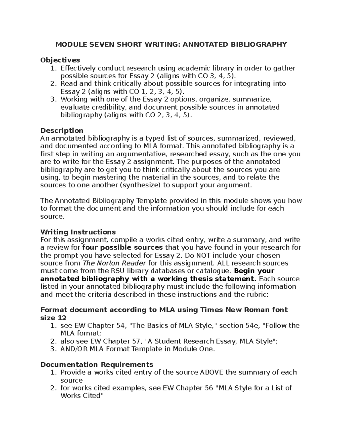 Module Seven Short Writing - MODULE SEVEN SHORT WRITING: ANNOTATED ...