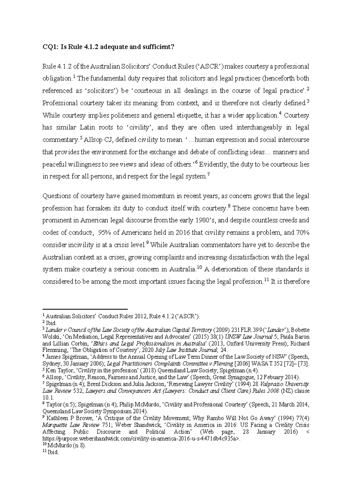 2023 Llh302 Exemplar Cq1 Is Rule 41 Adequate And Sufficient Rule 41 Of The Australian 