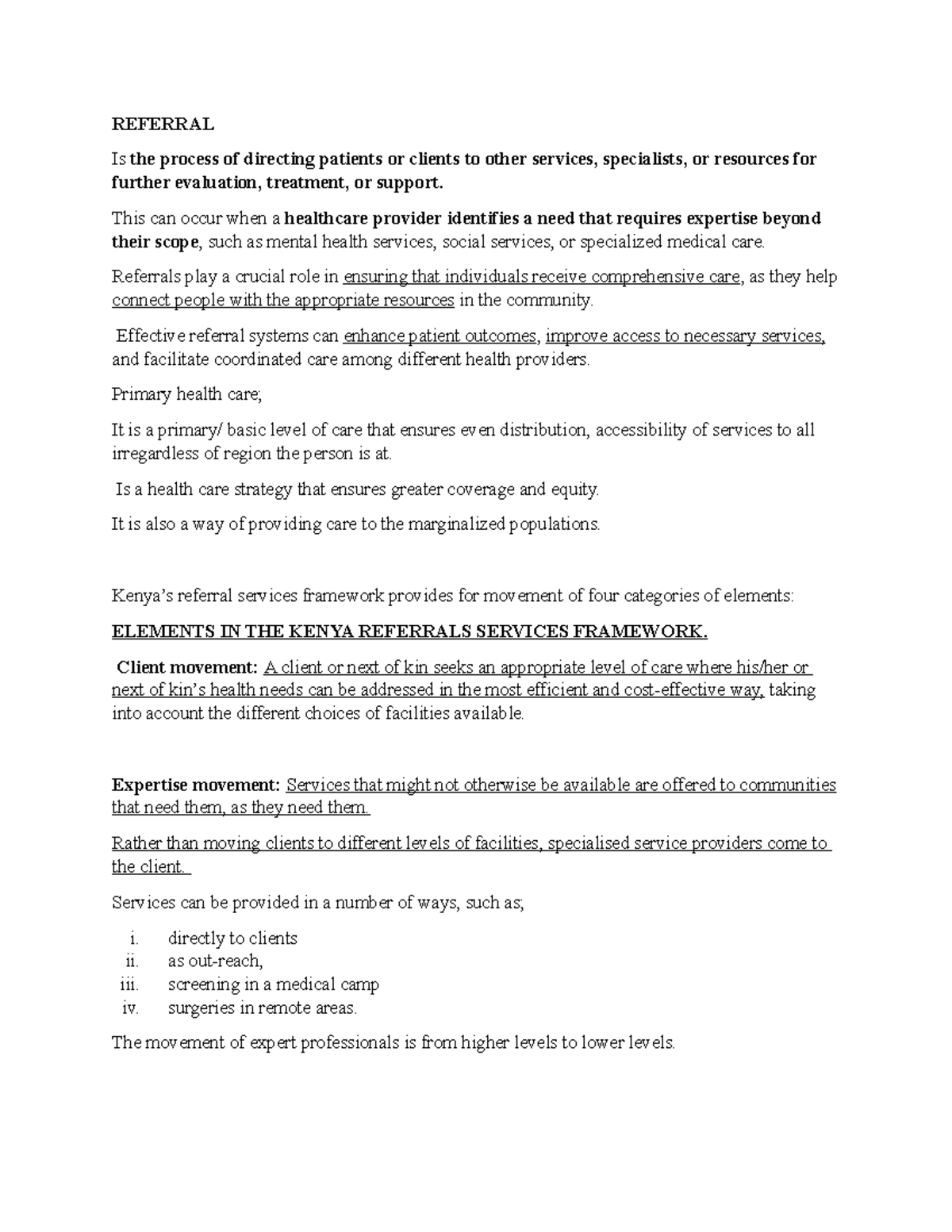 Referrals - Anatomy notes on referral system - REFERRAL Is the process ...