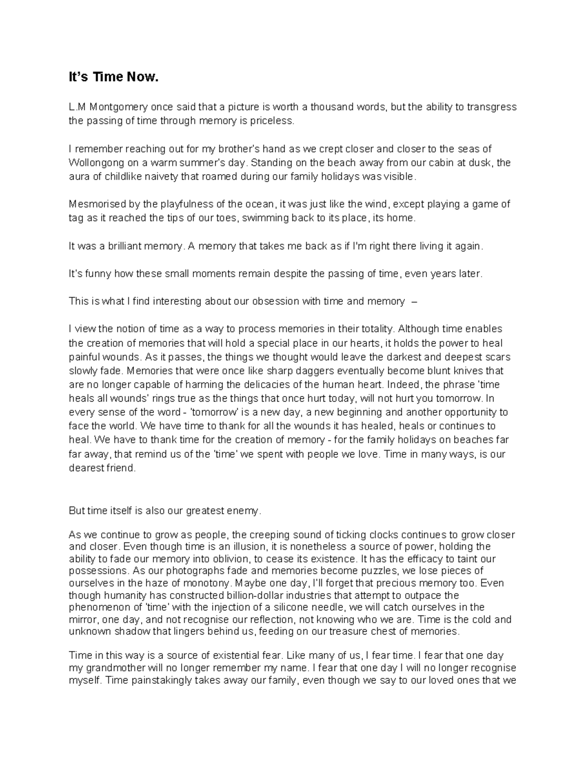 Base Discursive Reflection Its Time Now L Montgomery Once Said 4953